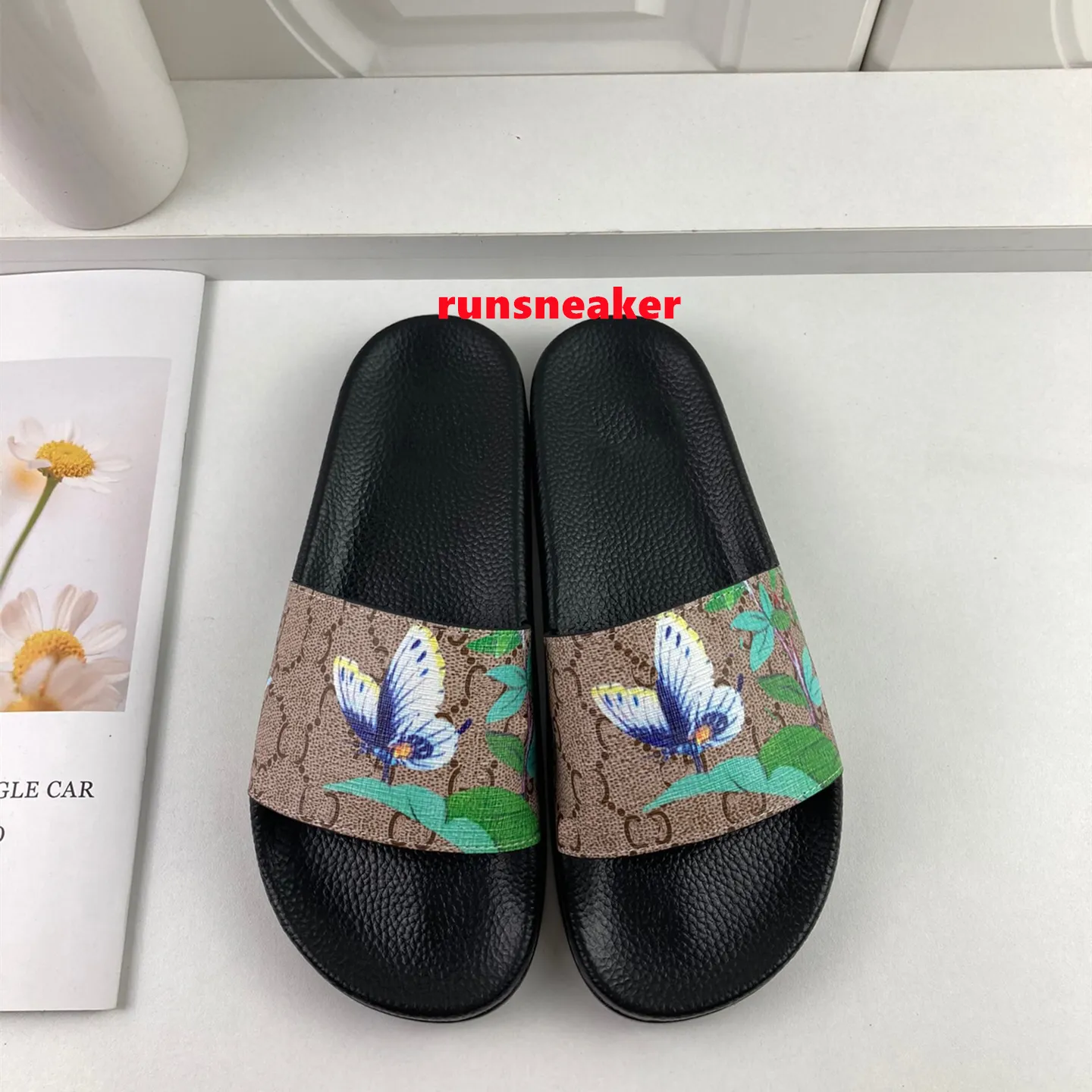 Designer Floral Slides For Men And Women Size 36 48 Platform Slide ...