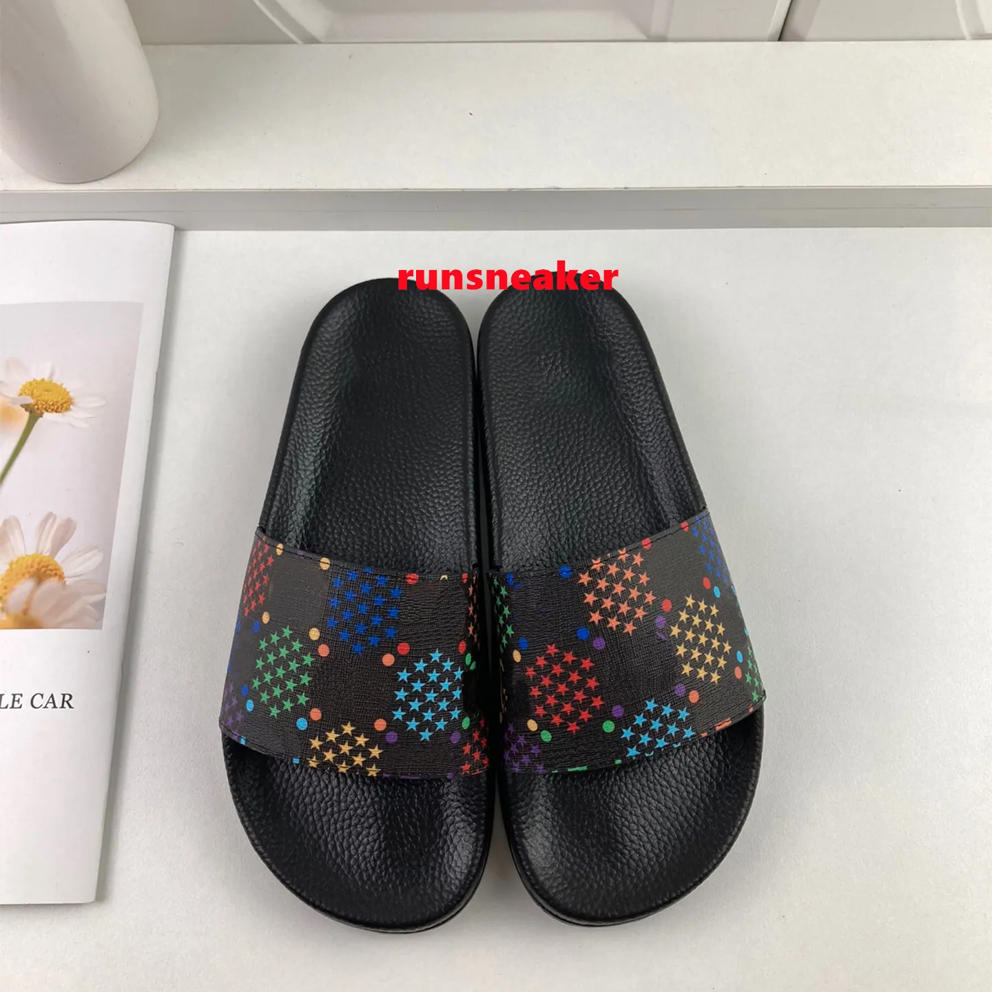 Designer Floral Slides For Men And Women Size 36 48 Platform Slide ...