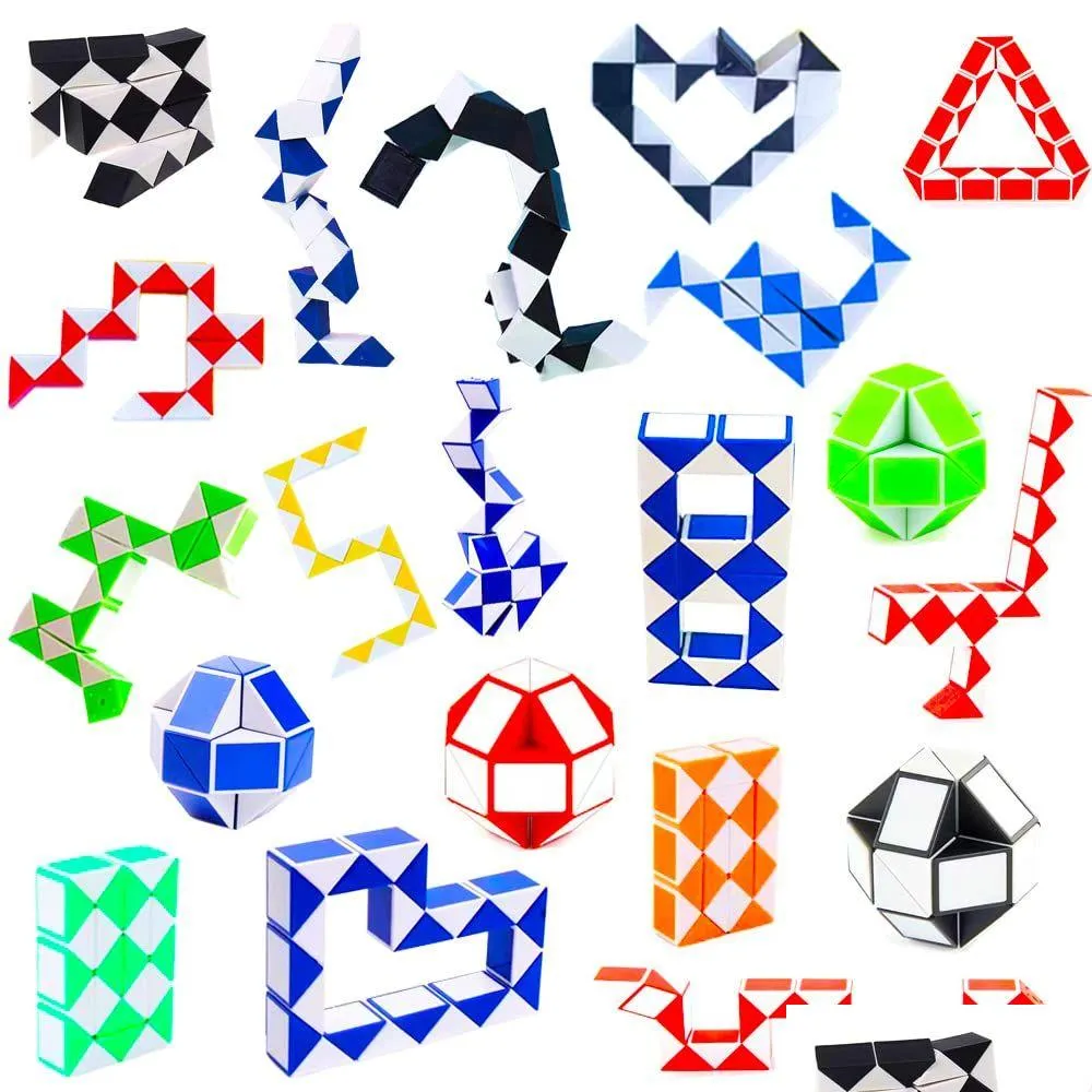 Party Favor 24 Blocks Fidget Snake Cube Mini Rer Twist Puzzle Toys For ...