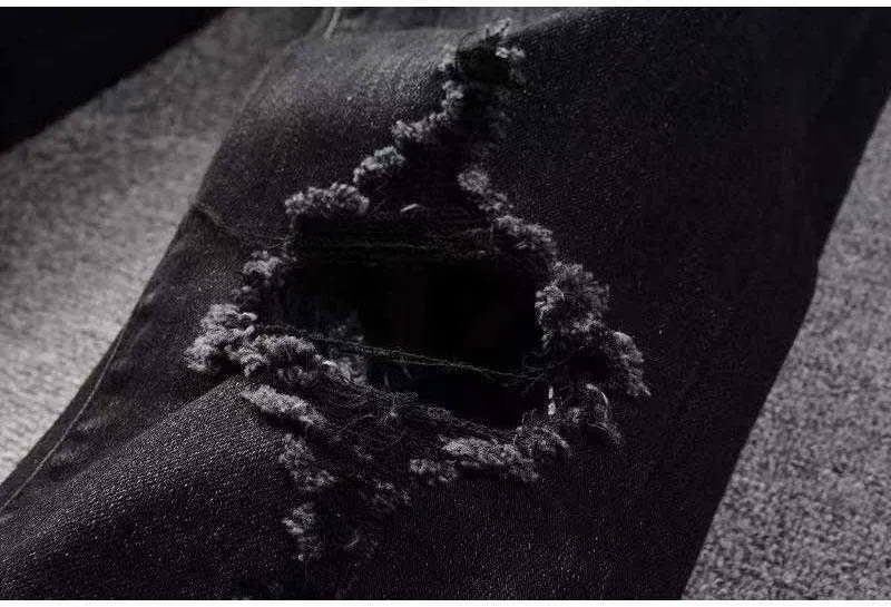 Denim amirs Jeans Designer Pants Man new hole patch slimming wash paint ...