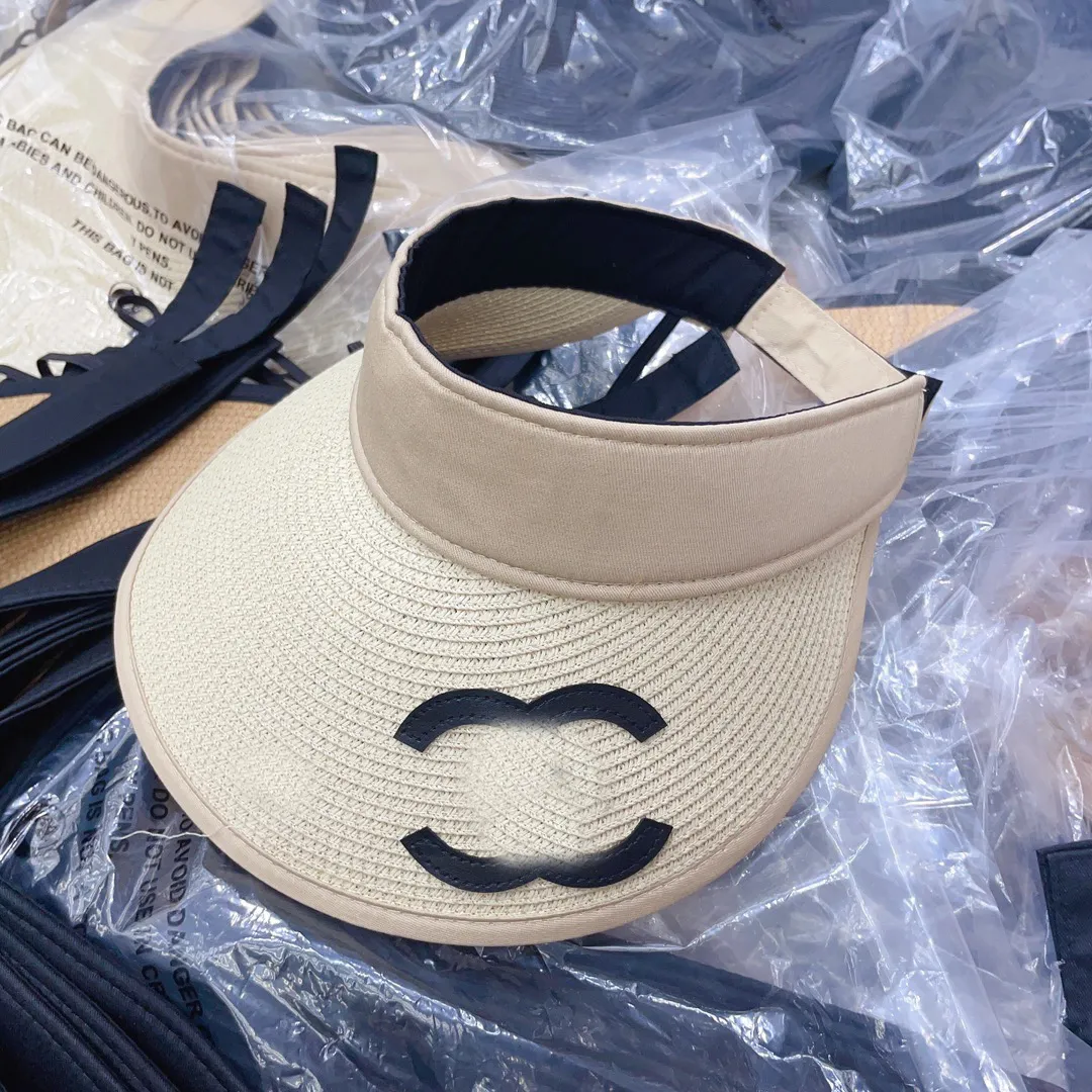 Designer Knitted Straw Visor Hat Womens With Wide Brim For Women And ...
