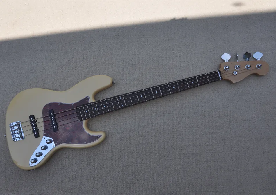 4 Strings Yellow Body Electric Bass Guitar With Rosewood Fingerboard ...