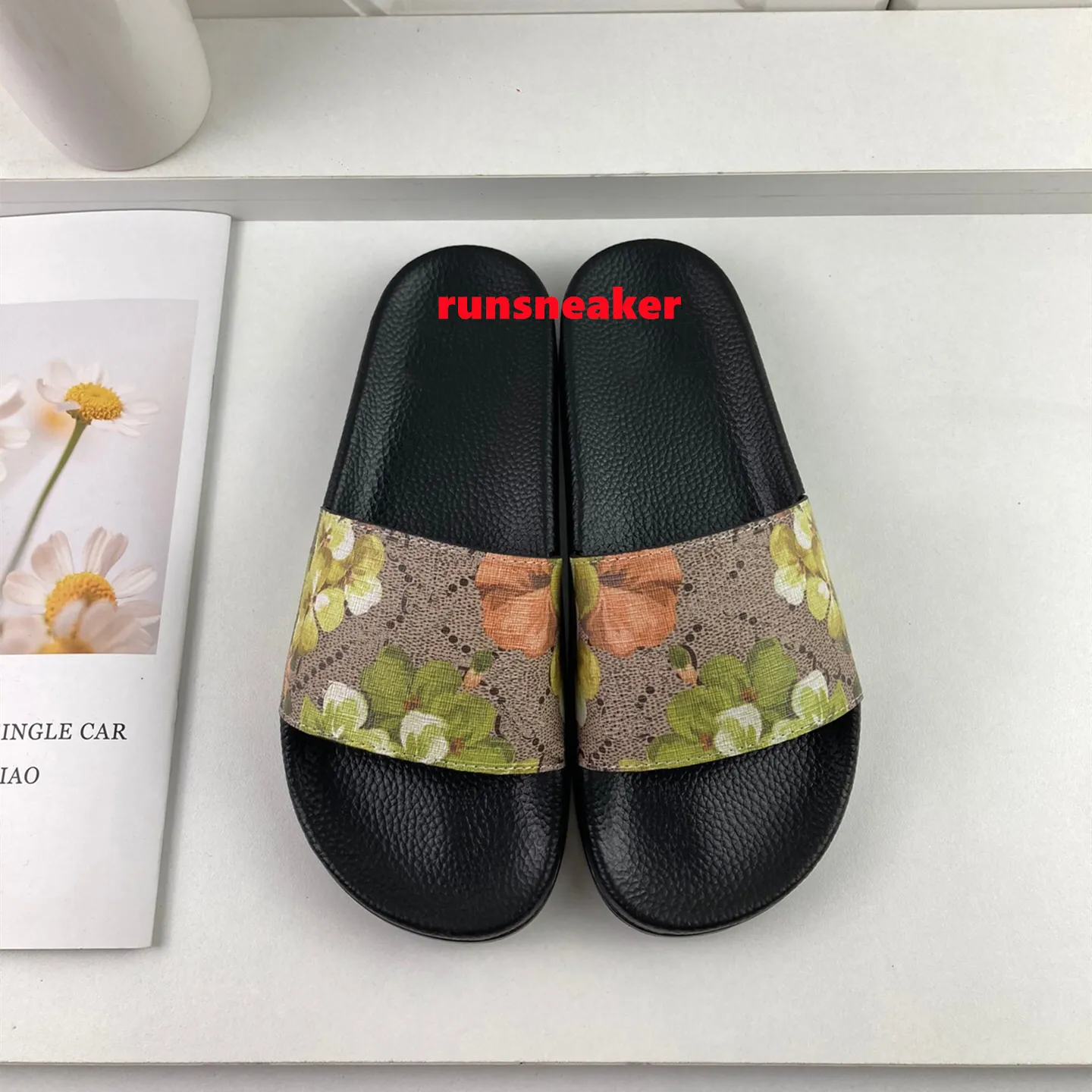 Designer Floral Slides For Men And Women Size 36 48 Platform Slide ...