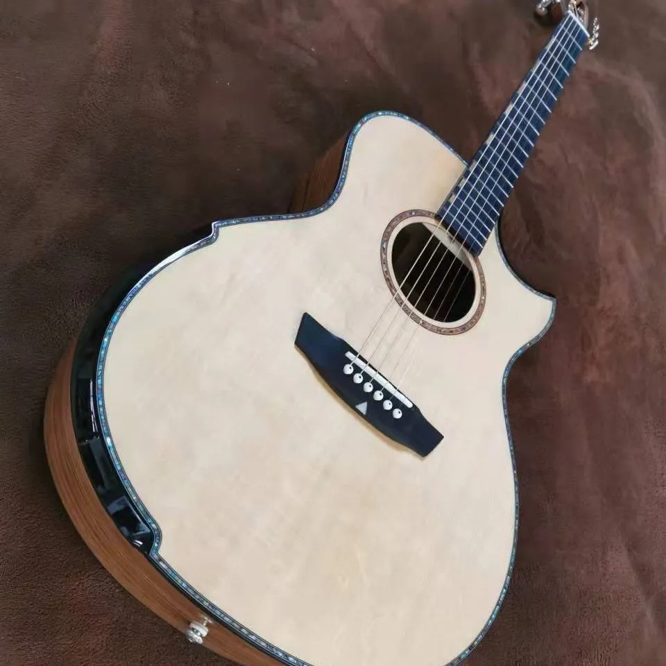 Premium 41-Inch Solid Wood Acoustic Guitar - GA Body, Ebony Fretboard ...