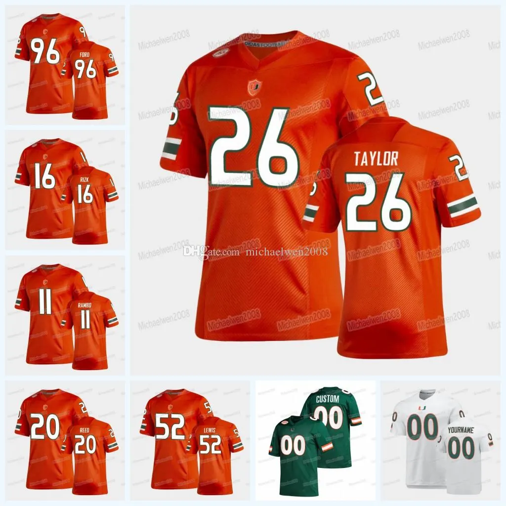 Custom Miami Hurricanes College Football Jersey - NCAA - Ray Lewis ...