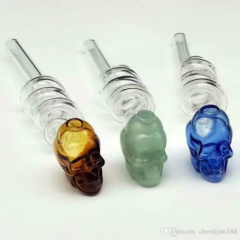 Coloured Spiral Skull Glass Cooker Great Pyrex Glass Oil Burner Pipe ...