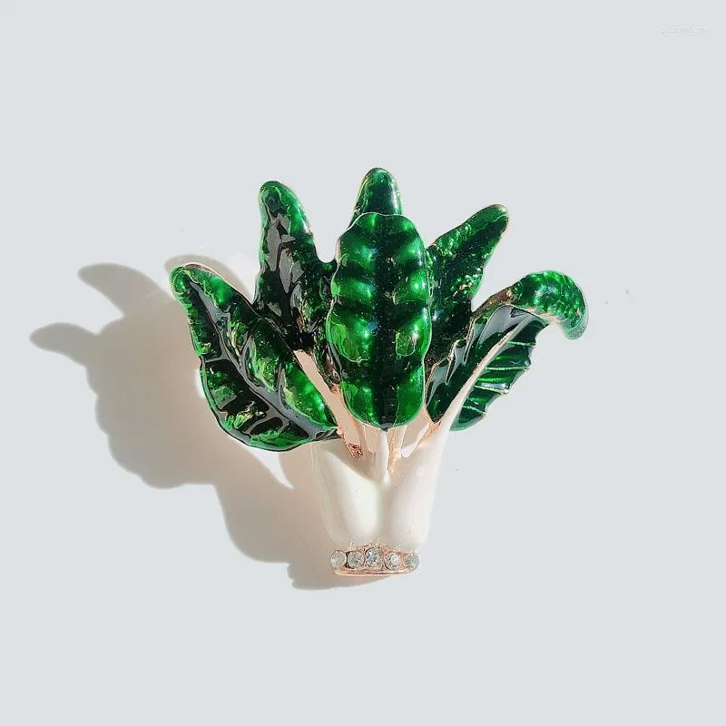 Enamel Cabbage Vegetable Brooch: Unique Rhinestone Pin For Women's ...
