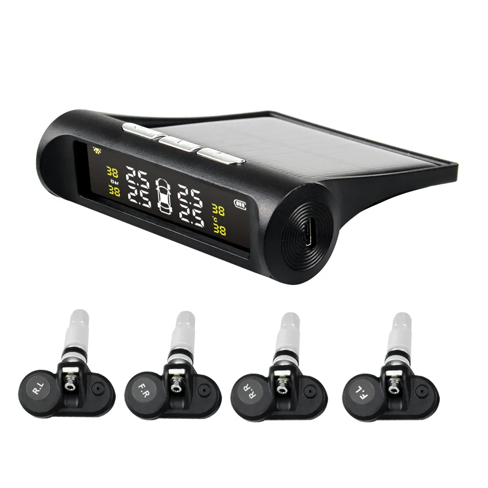 VSTM Smart Car TPMS Tyre Pressure Monitoring System Solar Power Digital ...