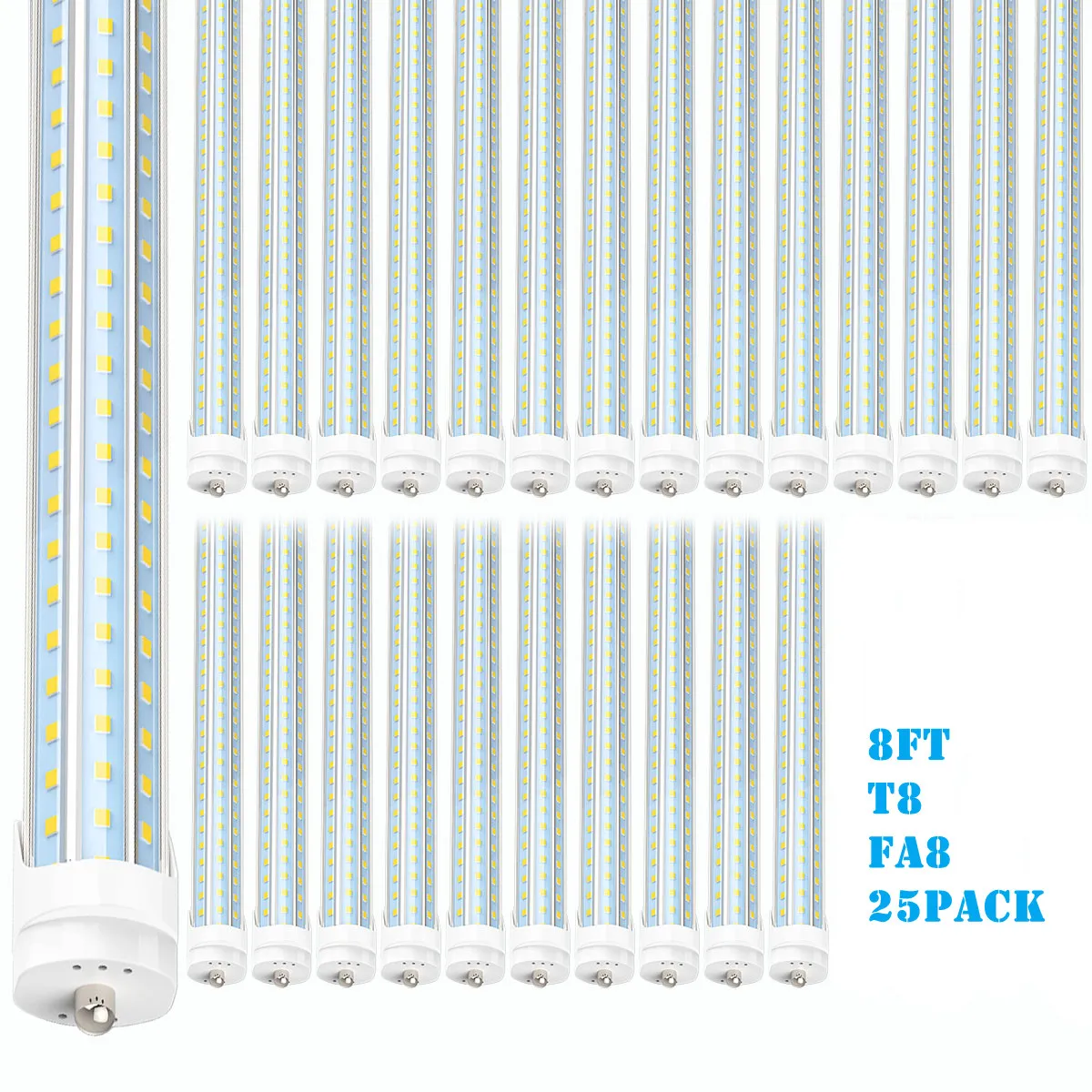 T8 8FT LED Shop Light Bulbs, 8 Foot D Shape 120W, Single Pin FA8, LED Tubes Light 8 Ft 8Feet Led ...