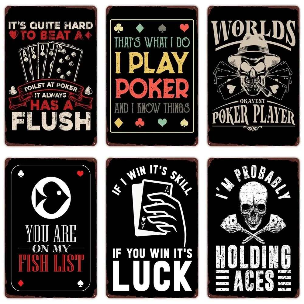Vintage Poker Decor Metal Sign: Funny Games Poster & Wall Art - Perfect ...