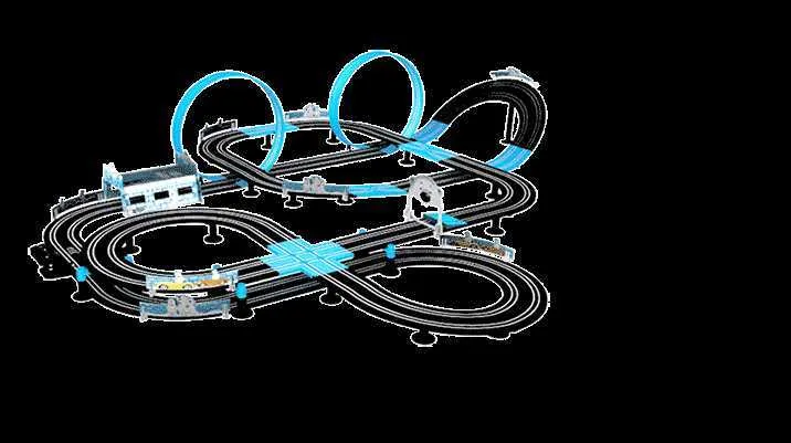 Electric Car Track Toy Set With Diecast Cars Double Remote Control ...