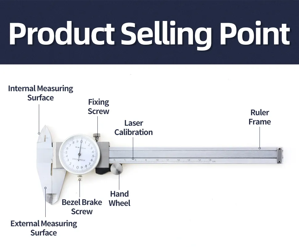 Vernier Calipers Dial Caliper, Professional Stainless Steel Pachymeter ...