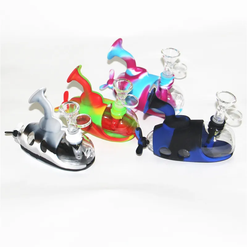 Wholesale Submarine Silicone Bong Hookah With Glass Bowl And Ash ...