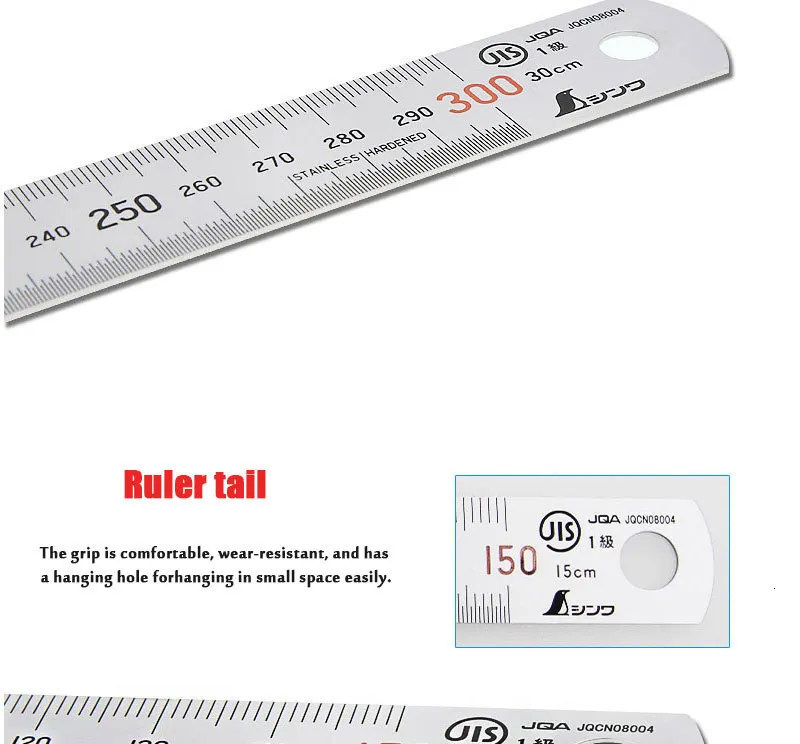SHINWA Steel Tape Measures Stainless Steel Ruler With Thickened Scale ...