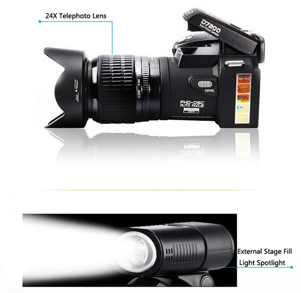 Digital Cameras 24X Optical Zoom Professional DSLR Camera 30MP Full ...