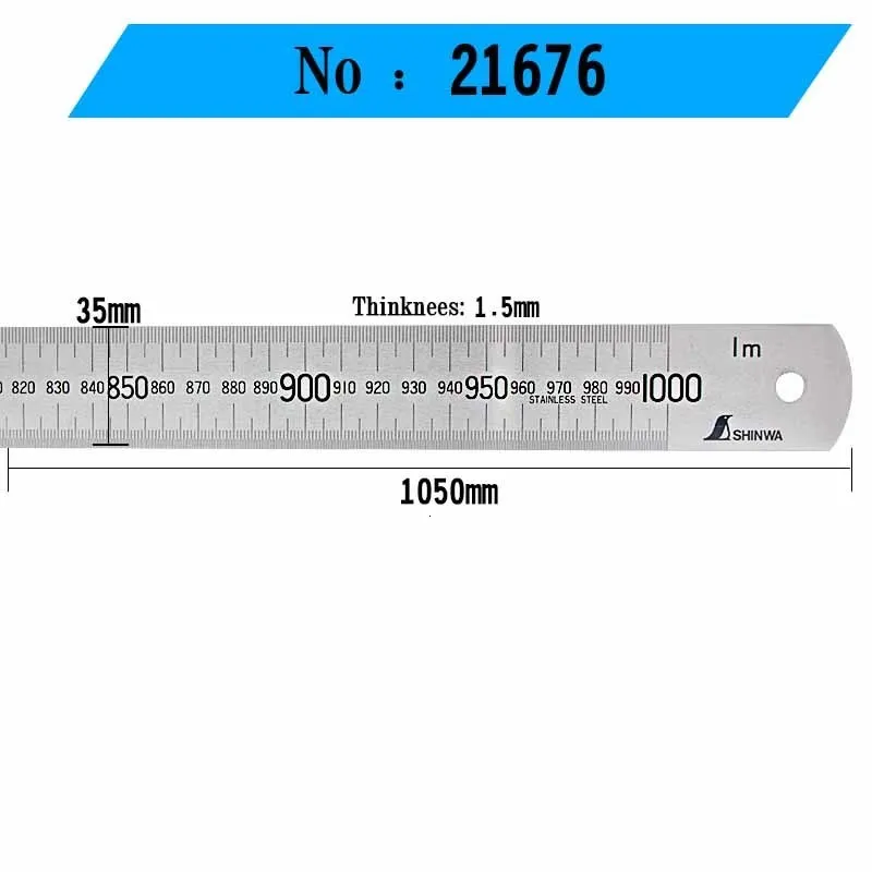 Wholesale Tape Measures SHINWA Steel Iron Ruler Stainless Steel Thickened Scale 15 30 60 100cm ...