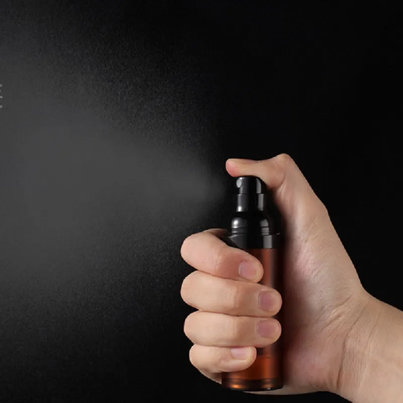 Airless Pump Bottle Frost Brown Vacío Plástico Recargable Black Spary ...