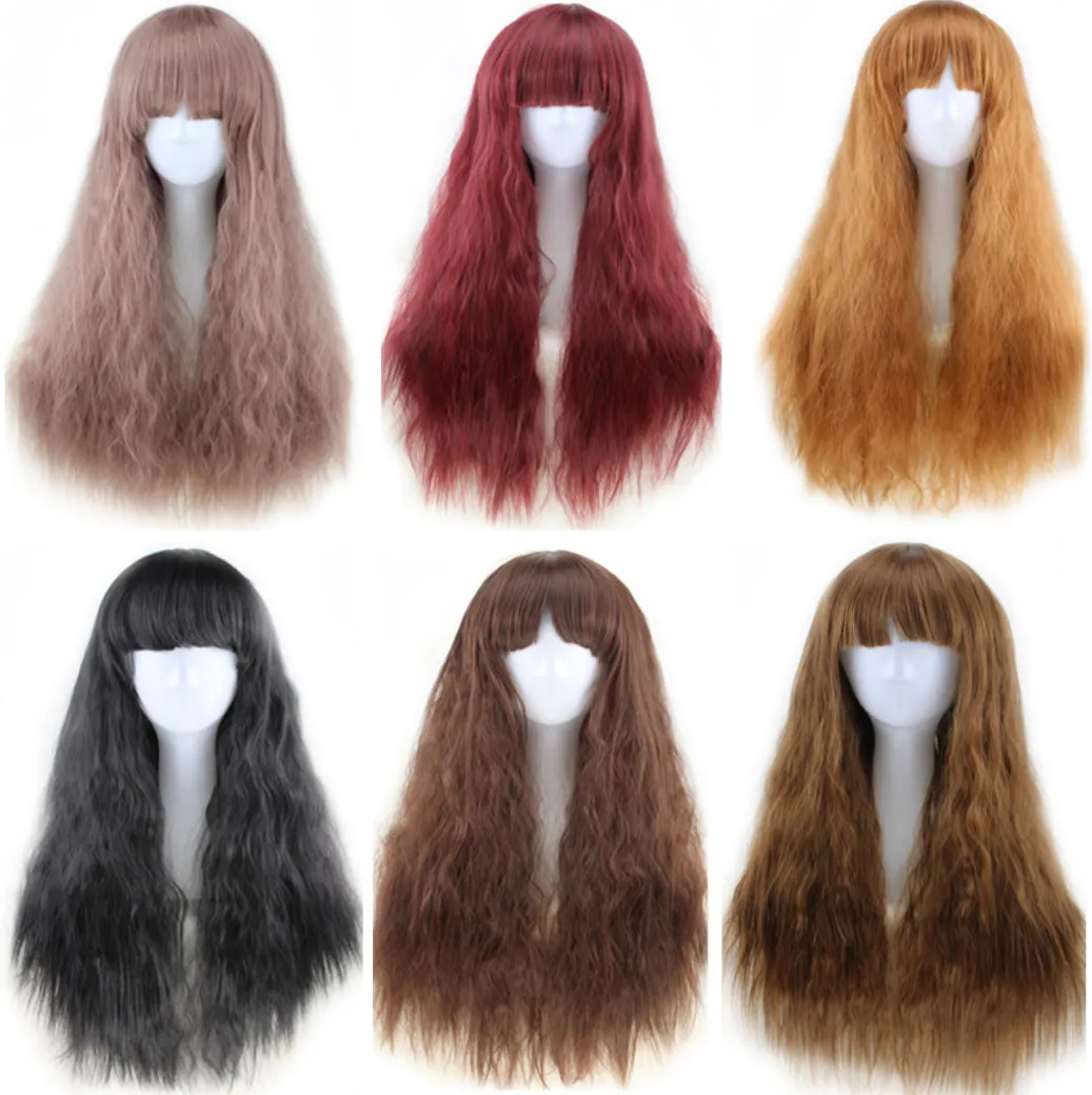 DHgate.com:Voluminous Corn-Curl Wig with Bangs for Versatile Styles ...
