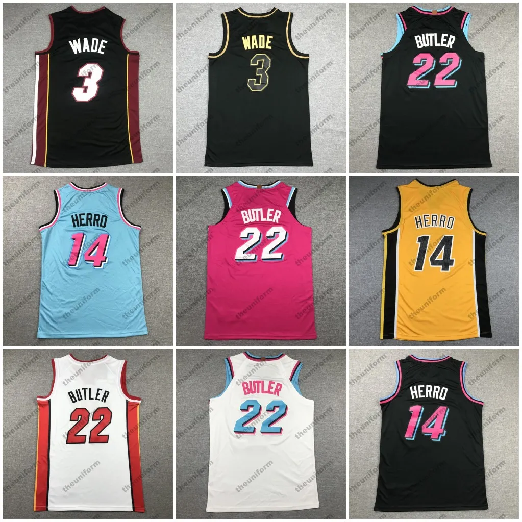 Mens 3 Wade Basketball Jersey 22 Butler 14 Herro Sports Jerseys From ...