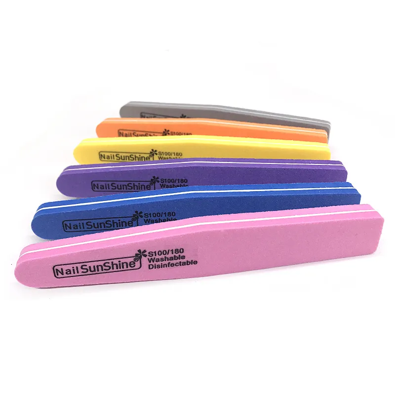 Nail Files Set, Colorful 100/180 Grit Sponge Nail File Blocks, Washable ...