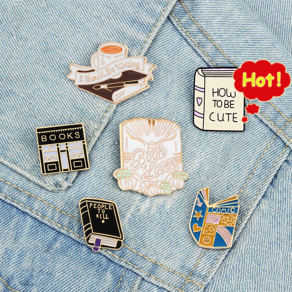 DHgate.com:Literary Art Pins Book Brooches: Exquisite Enamel Pins for ...