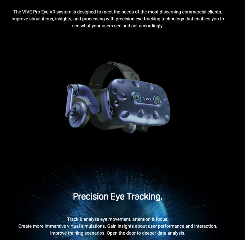 VIVE Pro Eye VR Headset Professional Edition Virtual Reality Smart 3D ...