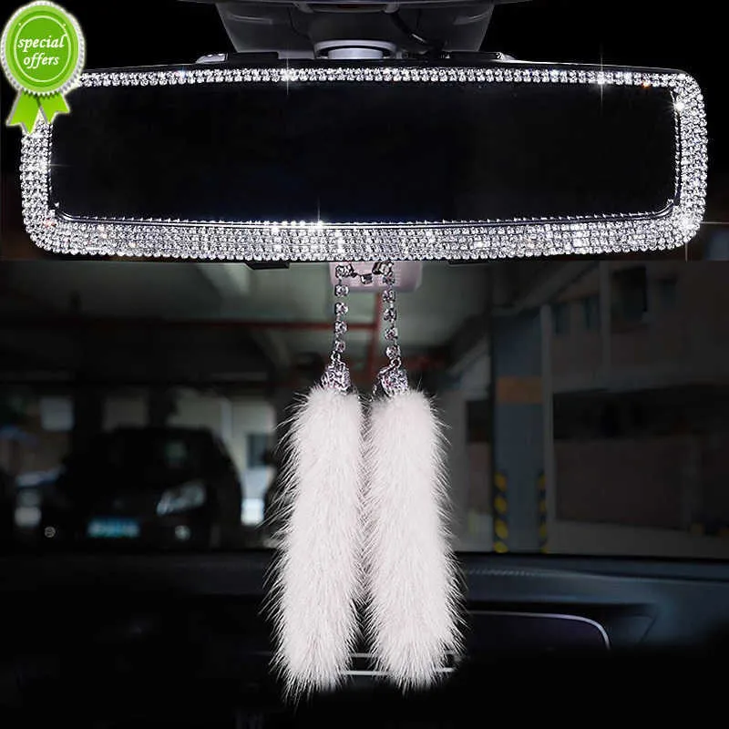 Rhinestone Crystal Rearview Mirror Cover Elegant Womens Auto Accessory ...