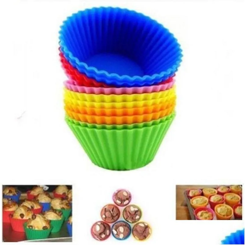 DHgate.com:6-Color Silicone Muffin Cake Mold Tray Baking Cup Jumbo Drop ...
