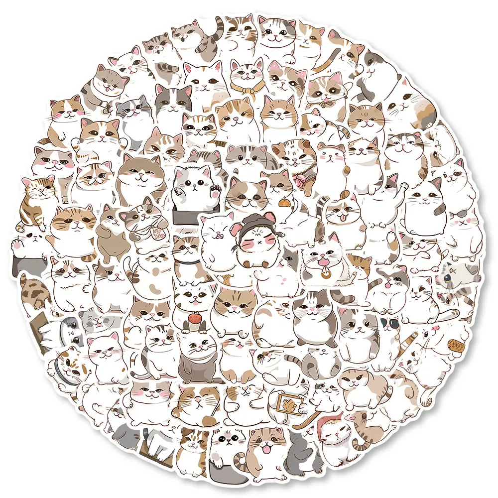 100 Small Graffiti Cats Cute Stickers For Journal For DIY Decoration ...