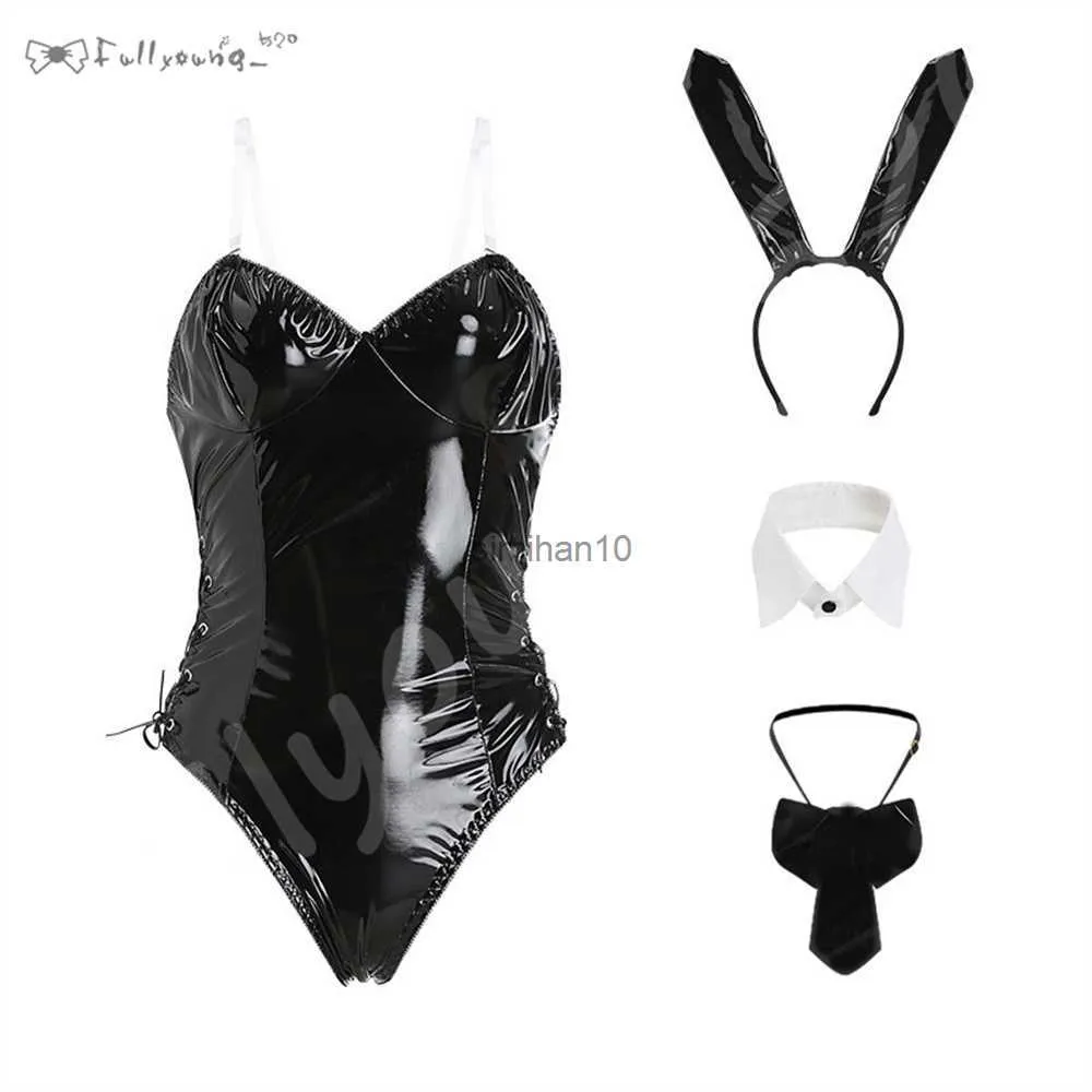 Womens Sexy Bunny Girl Costume Kawaii Cosplay Rabbit Pu Leather Set