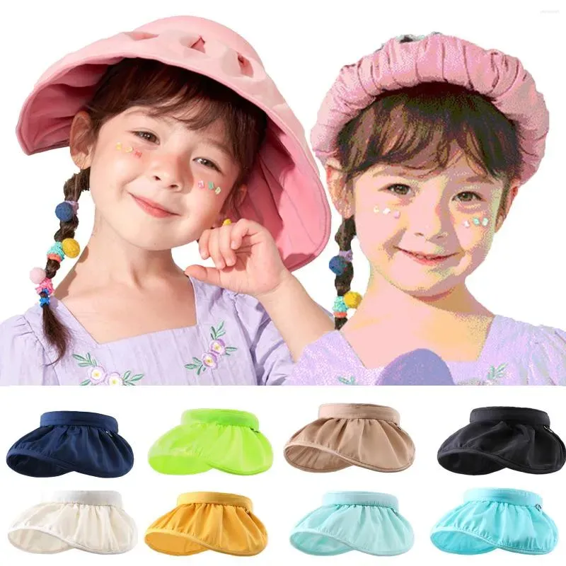 Wide Brim Summer Sun Hat For Children, Empty Top Shell Shape, Korean ...
