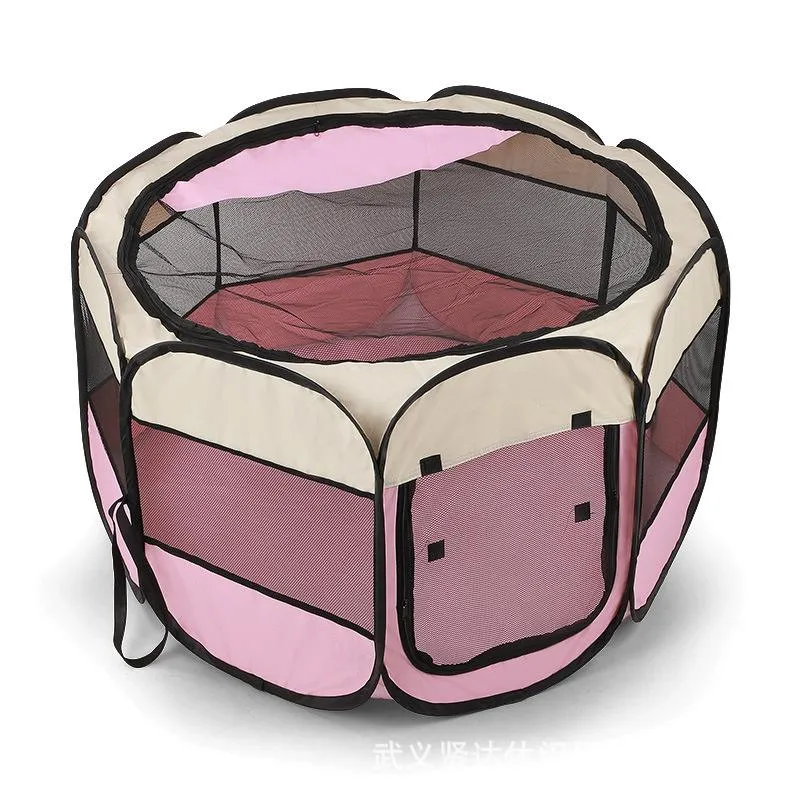 Octagonal Foldable Pet Tent With Dog Cage And Cat Collapsible Kennel ...