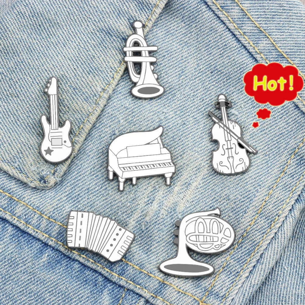 Creative Musical Instrument Enamel Pins: Guitar, Piano, Violin Brooches ...