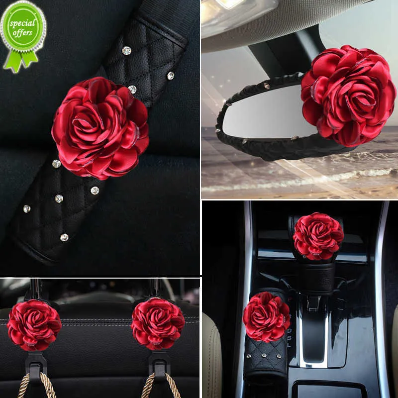 DHgate.com:Bling Car Accessories Kit - Red Rose Crystal Diamond Car ...