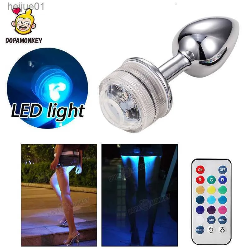 DHgate.com:Metal Anal Plug with Remote Control LED Base, Smooth Butt ...