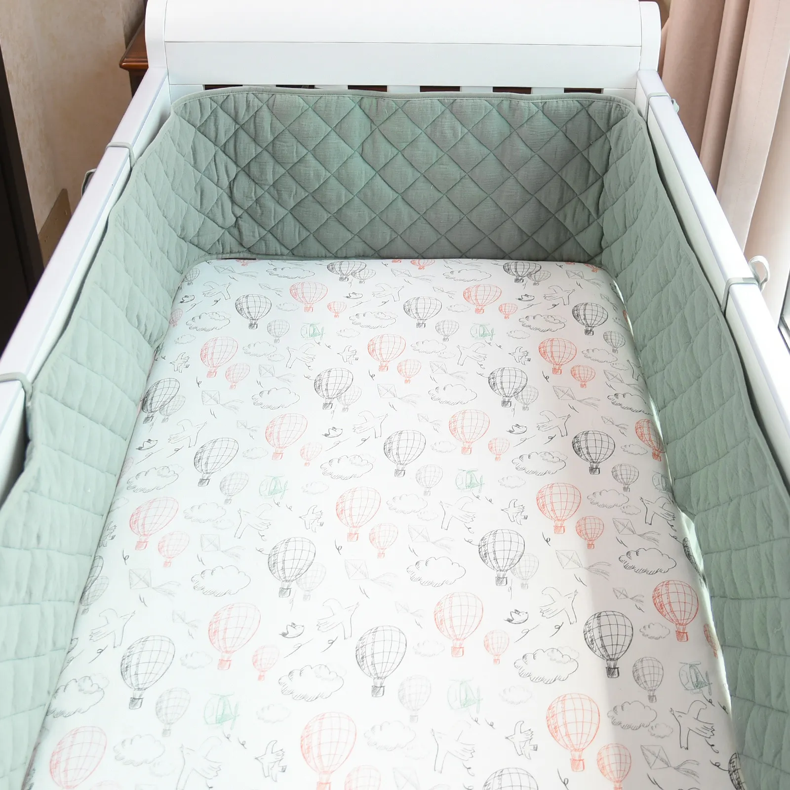 Crib Protector Pad Set: Soft Padded Rail Guards For Baby Cots Safe ...