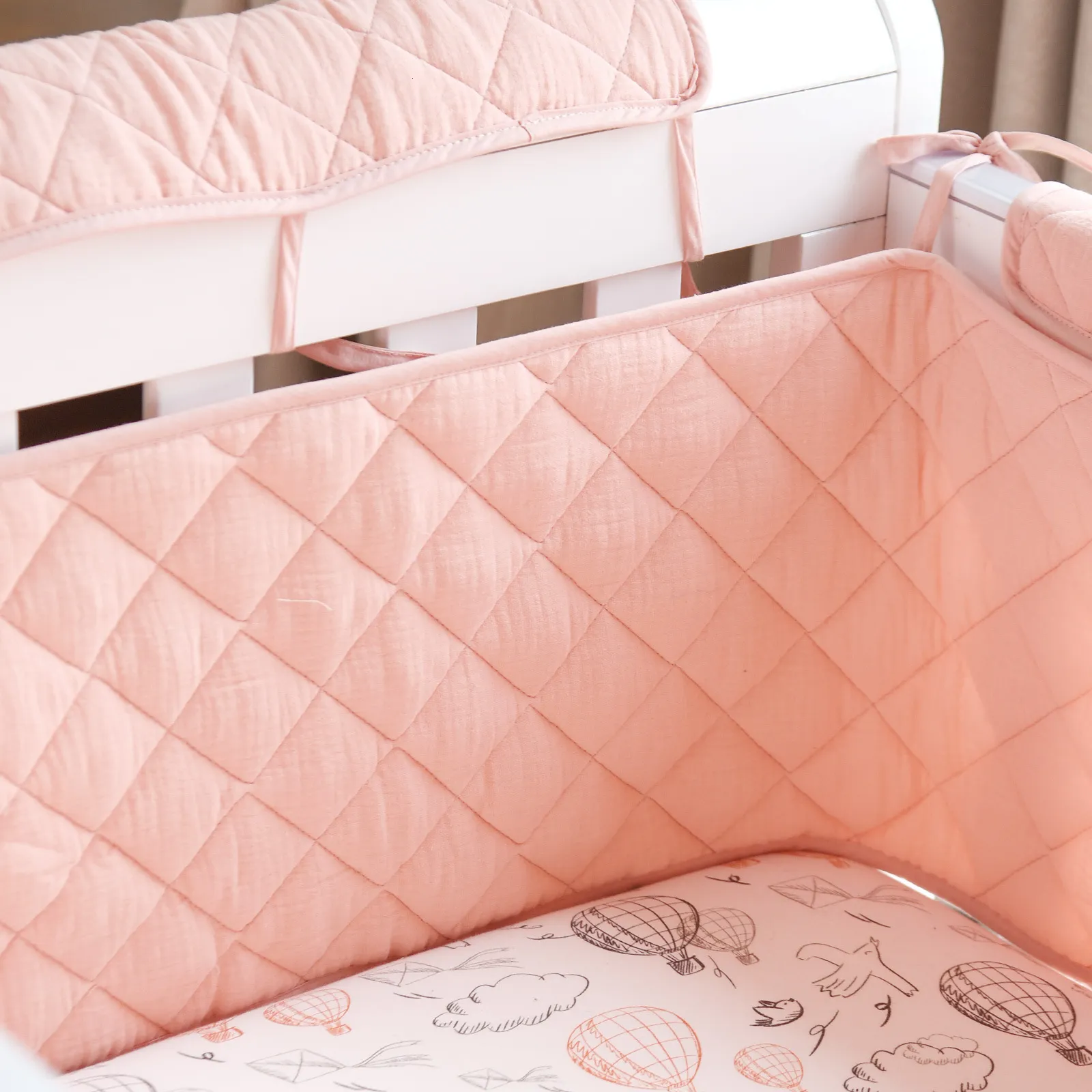 Crib Protector Pad Set: Soft Padded Rail Guards For Baby Cots Safe ...