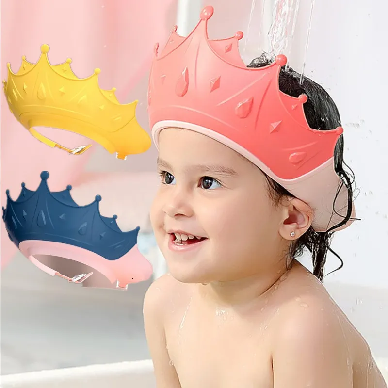Shower Cap Baby Swim Cap Bath Shampoo Adjustable Eye Protection Head ...
