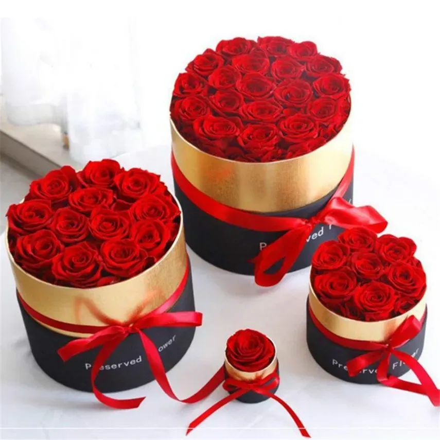Eternal Rose Gift Box Preserved Real Rose Bouquet For Valentine's ...