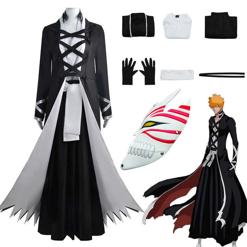 Anime Costumes BLEACH Kurosaki Ichigo Cosplay Come Bankai Kimono ...