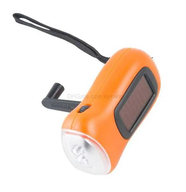3 LED Dynamo Solar Flashlight: Portable Hand Crank LED Torch With ...
