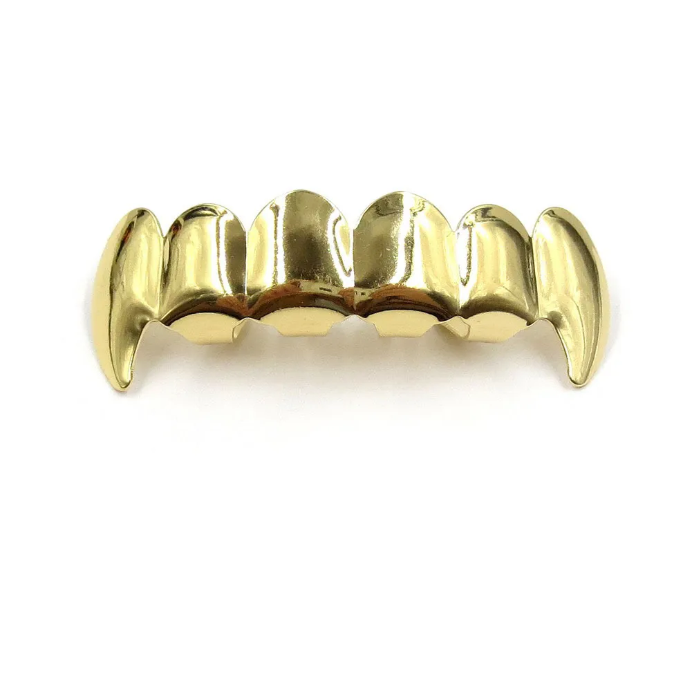 High Quality Hip Hop Gold Dental Fake Gold Teeth Grillz Set For Men And ...