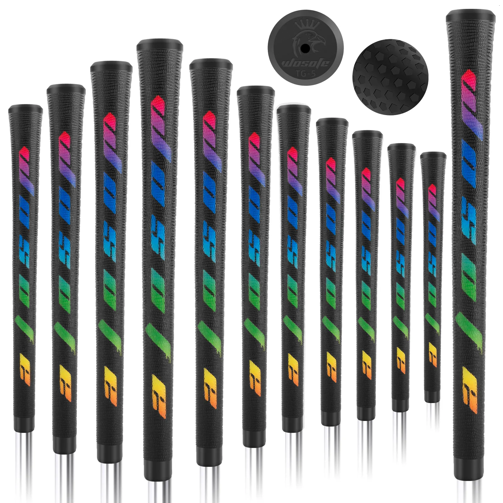 مجموعة كاملة من الأندية الجولف الجولف إطارات قبضة الانزلاق Tpe الكريستال الشفافة القياسية حزمة ...