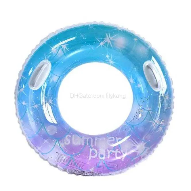 Giant Rainbow Pool Float Set - Inflatable Water Lounge Chair, Sequin ...