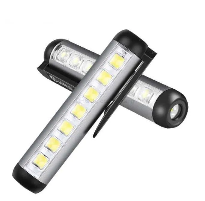 Portable Mini COB LED Flashlight Aluminum Alloy 4 Mode Cold White Light ...
