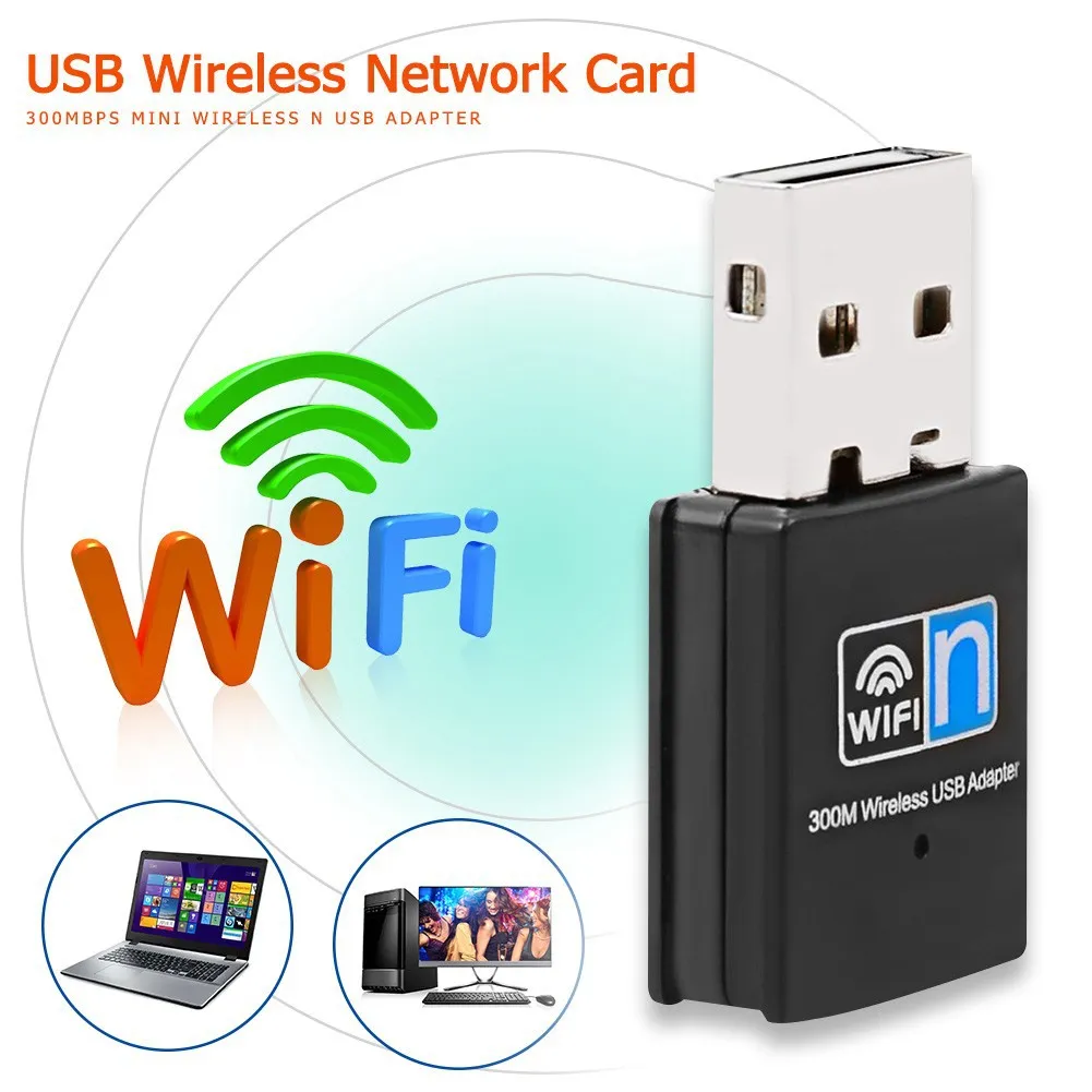 300Mbps Wireless USB WiFi Adapter For PC, Compact USB WiFi Dongle For ...