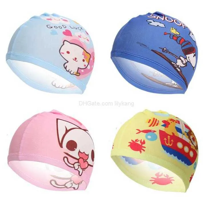 Wholesale Cartoon Swim Caps For Kids 18 Styles Of Soft Fabric, Ideal ...