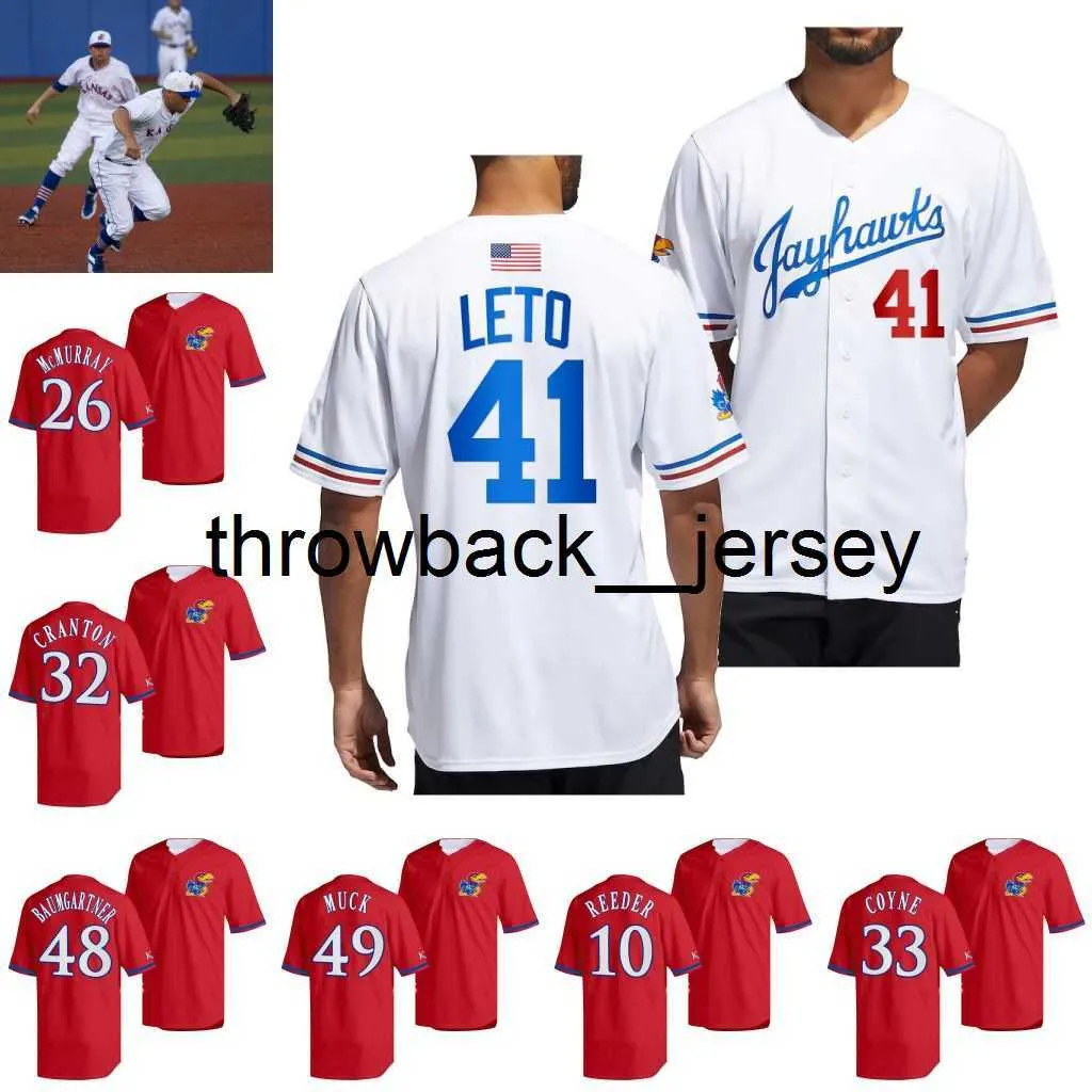 DHgate.com:Kansas Jayhawks College Baseball Jersey - Hunter Cranton 41 ...