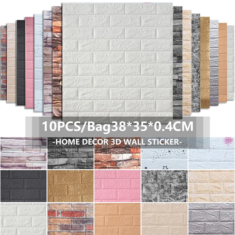3D Wall Stickers: Waterproof Brick Stickers For Living Room, Bedroom TV ...