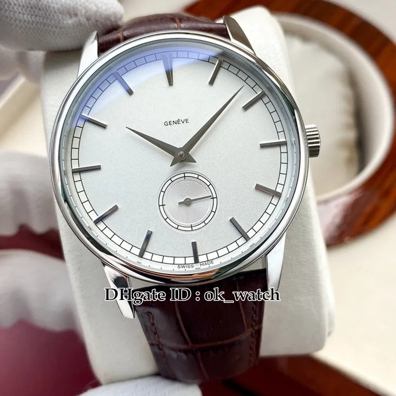 High Quality Automatic Men's Watch With Whtie Dial, Brown Leather Strap ...